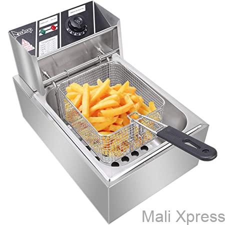 6 Litres Electric Deep Fryer Commercial Single Stainless Steel Table ...
