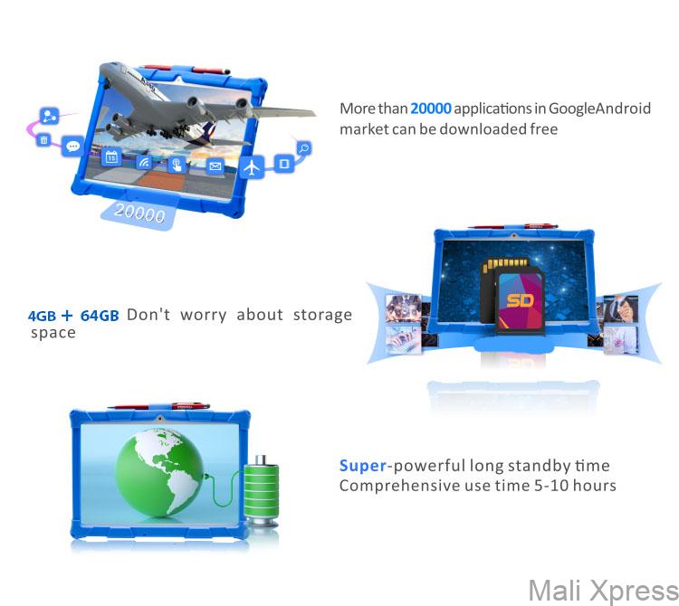 Bebe Tab B2040 Pro+ Kids Tablet 10.1 inch 6GB RAM 256GB ROM dual sim card Kids Android Learning ...