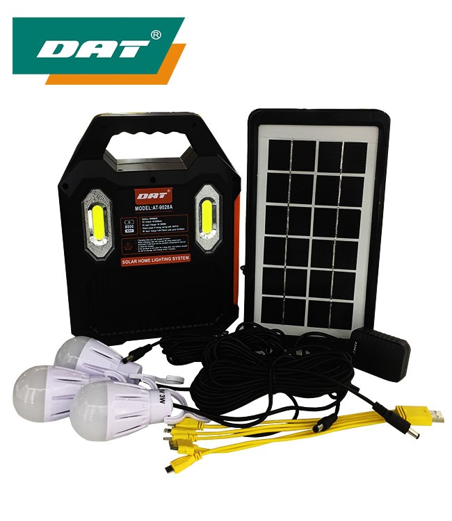 Solar Home Lighting System Kit DAT AT-9028B With FM Radio Bulbs Mp3 ...
