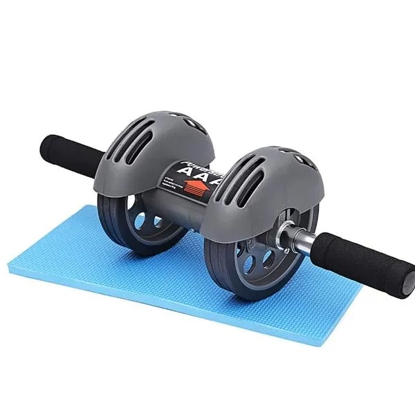 Power Stretch Roller Double Wheel With Mat For Exercise Fitness Flat ...