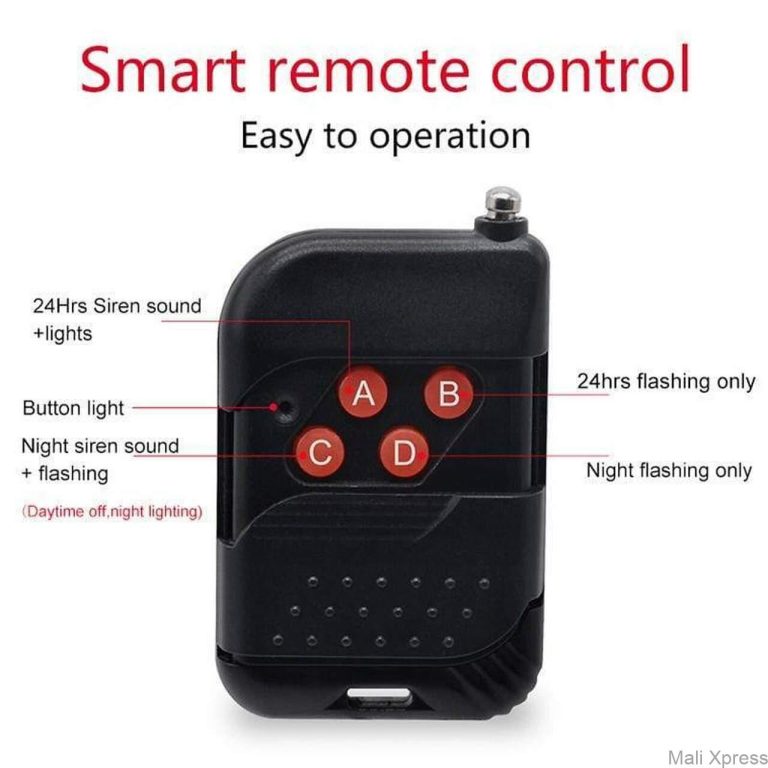 Solar Alarm Siren Outdoor Sound Light Remote Controlled Siren Home ...