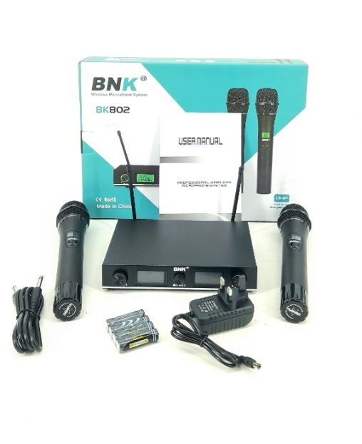 BNK BK-802 Dual Channel VHF Wireless Microphones Set - MaliXpress