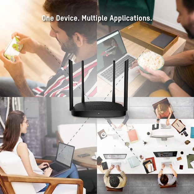 Hikvision Wireless Router 1200Mbps Dual Band WR12C 4 antennas Smart ...