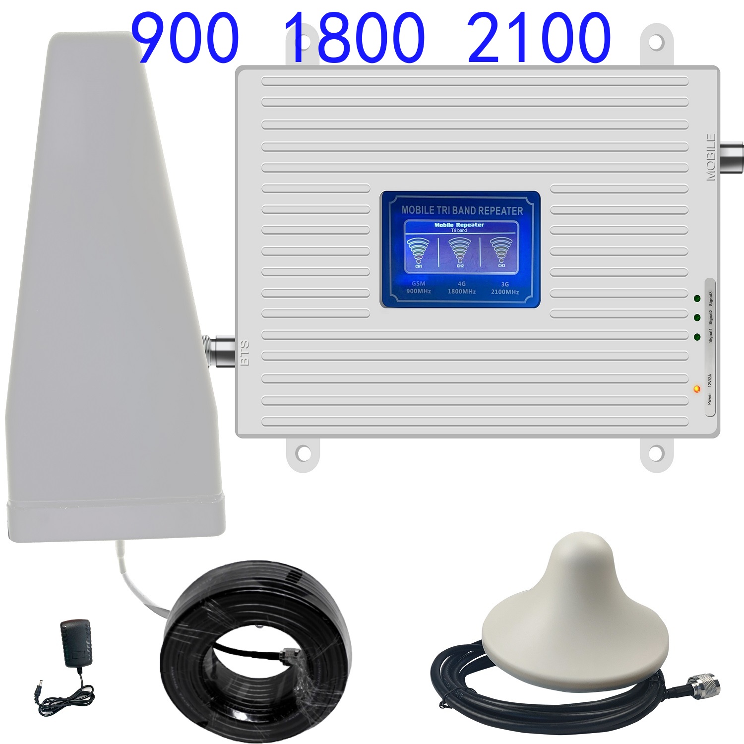 LTE GSM 2G 3G 4G Mobile Signal Booster 3 Band Network Repeater DCS/WCDMA/900/1800/2100MHz for ...