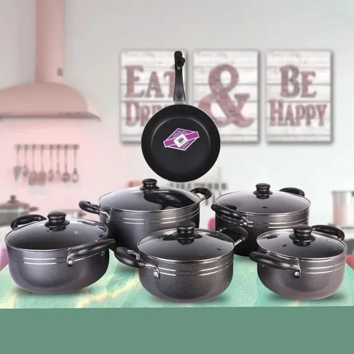 TC 14pcs Nonstick Cookware Set Cooking Pots Aluminium Sufuria set with ...