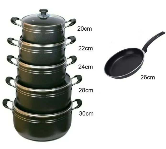TC 14pcs Nonstick Cookware Set Cooking Pots Aluminium Sufuria set with ...