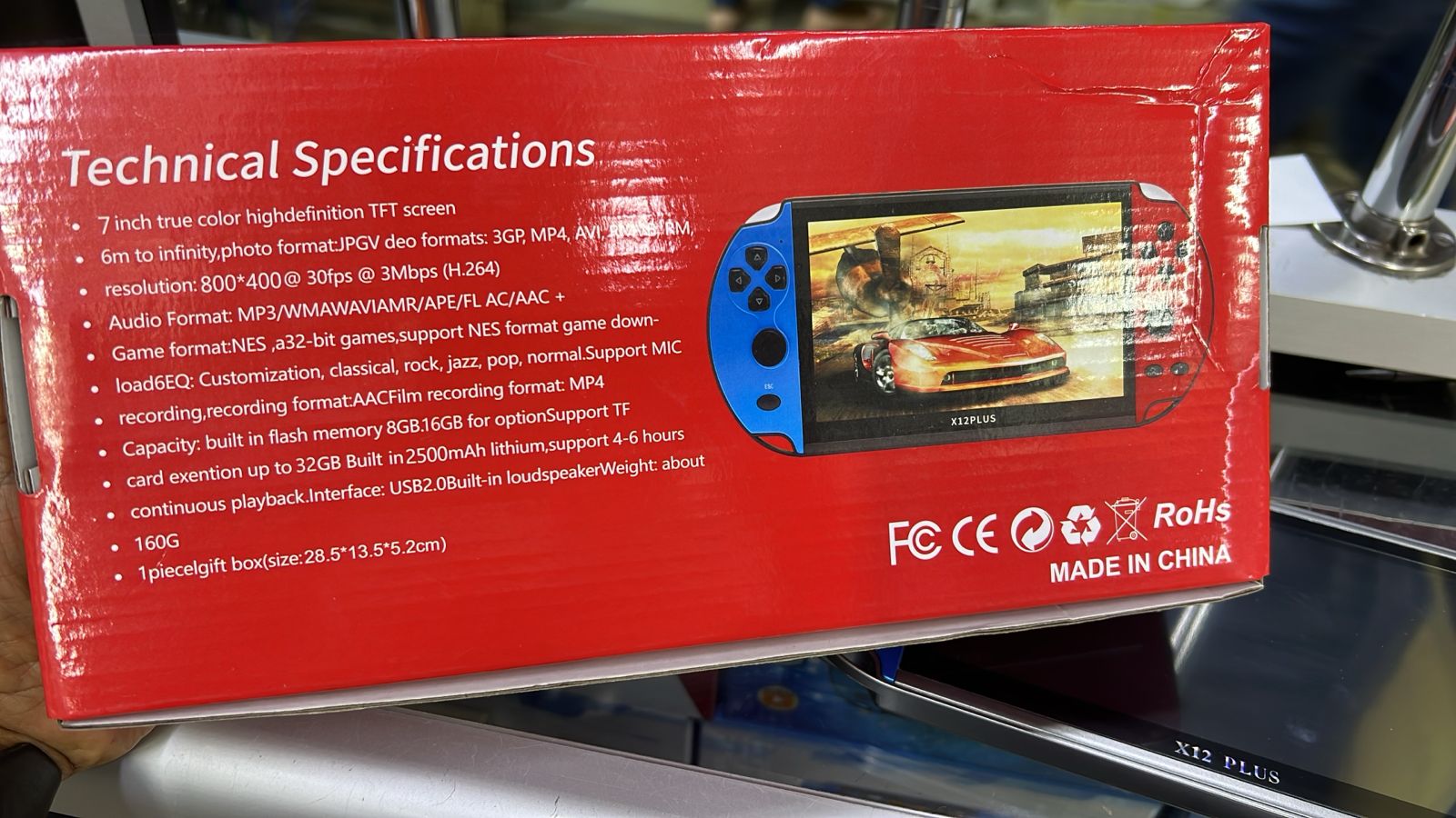 X12 Plus 7 inch Handheld Retro Video Game Console HD Screen Built-in ...