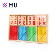 Kids Montessori Wooden Educational Mathematics Calculate Games Counting ...