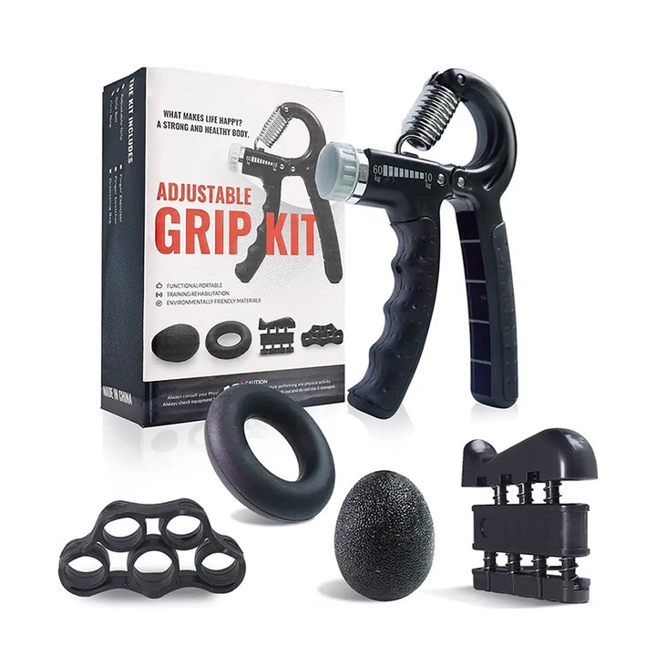 5pcs Adjustable Hand Grip Strength Trainer Set with Counter – Forearm ...