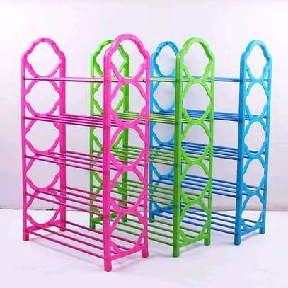 5-Layer Plastic Shoe Rack Organizer Metal Steel & PP Stackable Shoe ...
