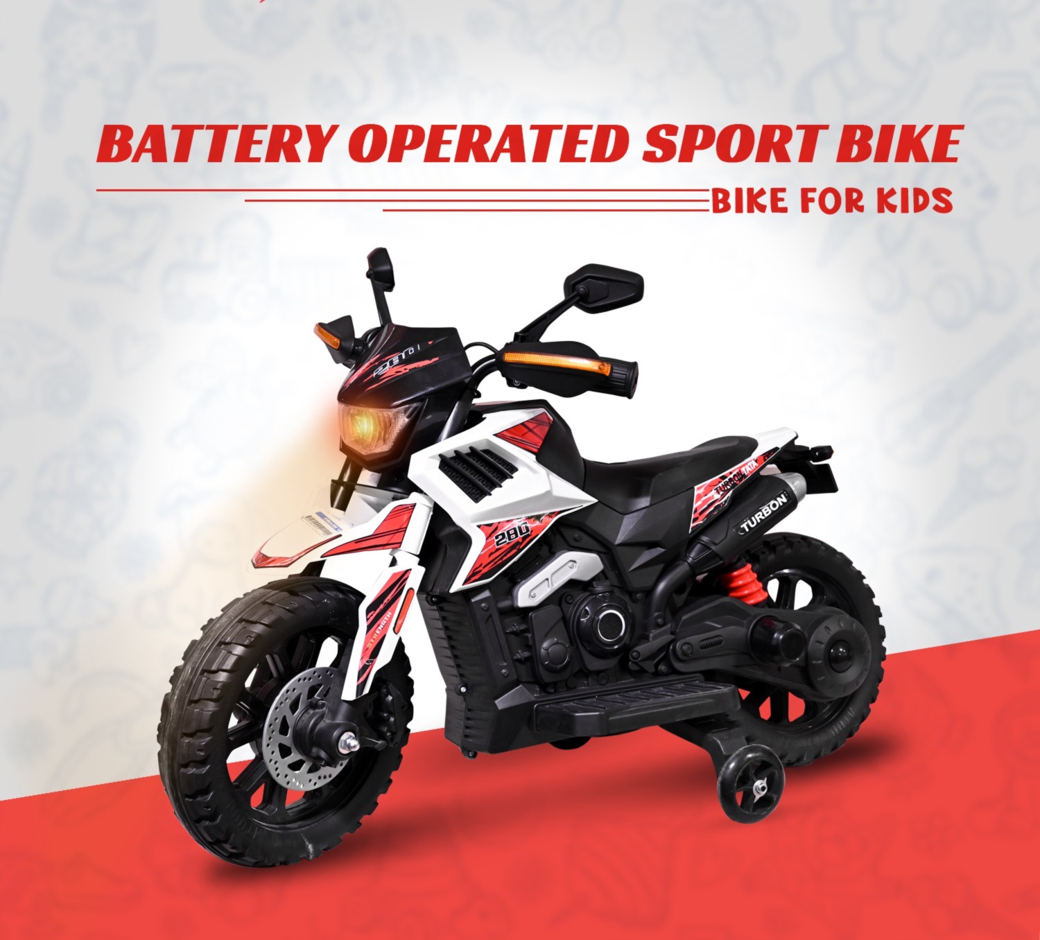 12v Electric mini motorbike with pedal race LED light children ride on ...