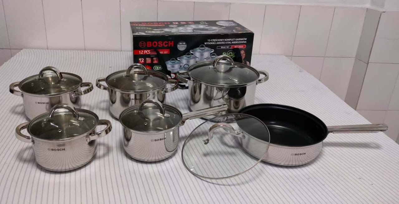 12 piece Bosch cookware set with Glass Lid non-stick Cookware Pots and ...