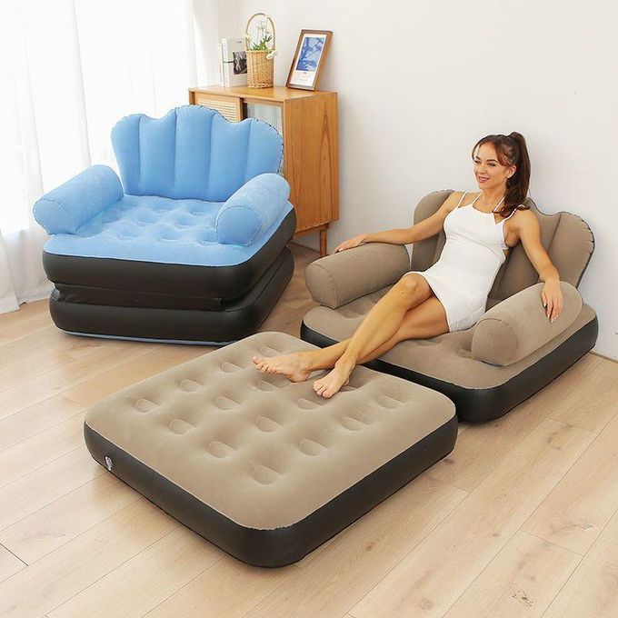 Portable Inflatable Sofa Bed Couch Lazy Sofa Inflatable Bed Double ...