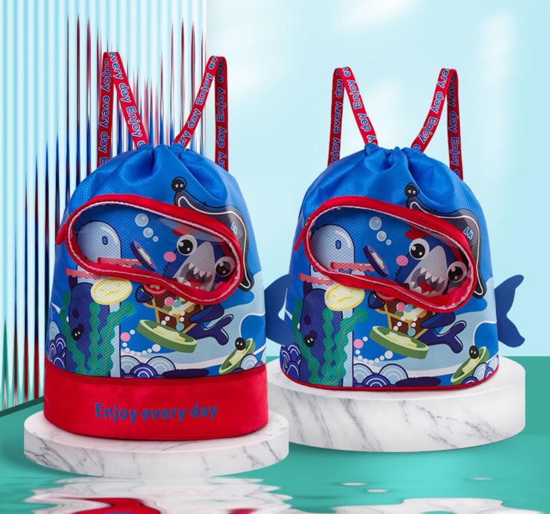 Waterproof Kids Swimming Bag Cartoon Drawstring Waterproof Swimming ...