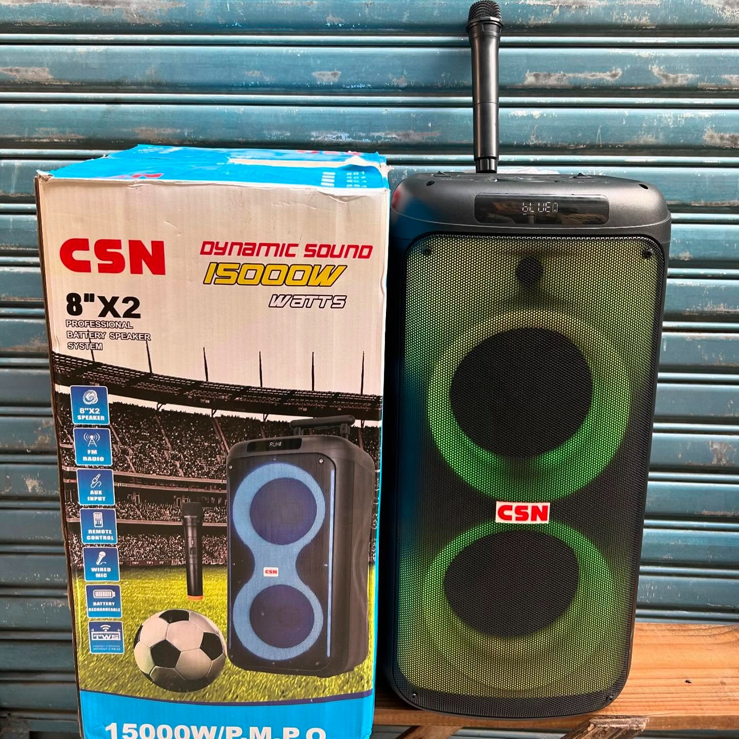 15000W PMPO Portable Bluetooth Speaker System with Dual 8" Woofers ...